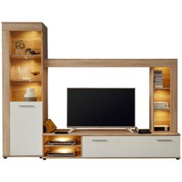 Home Affaire Wohnwand &raquo;Laholm&laquo; Set, 4 Stk. tlg. braun Einheitsgr&ouml;&szlig;e