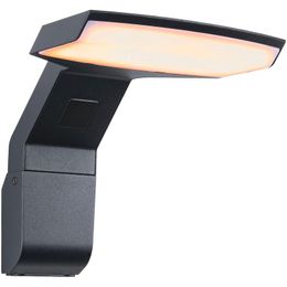Paulmann LED Au&szlig;en-Wandleuchte &raquo;Zenera 230V anthrazit 2.200 - 3.000 K&laquo; Warmwei&szlig; insektenfreundlich und seewasserresistent grau 1, H: 14,9cm