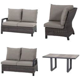 siena GARDEN Gartenlounge-Set &raquo;Corido&laquo; 4 Stk. tlg. grau Aluminium Einheitsgr&ouml;&szlig;e