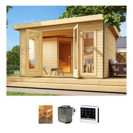 Konifera Saunahaus &raquo;Maiko 3&laquo; Set, Ofen 9 kW Bio externe Strg easy beige Bio-Ofen, externe Steuerung, 9 kW