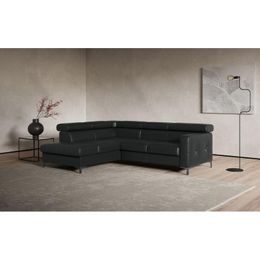 COTTA Ecksofa &raquo;Sammy L-Form&laquo; mit Kopfteilverstellung, wahlweise mit Schlaffunktion & Bettkasten schwarz Microfaser Primabelle (100% Polyester);Die 