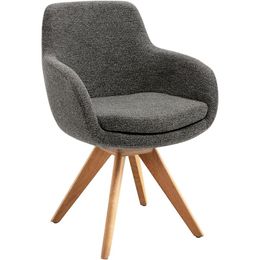 Musterring Esszimmerstuhl &raquo;Tavia&laquo; (Set) 2 Stk.Stativgestell Eiche Bianco, Drehfunktion optional, diverse Farben grau B/H/T: 62cm x 86cm x 66cm, 2 Stk., Chenille,