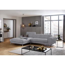 W.Schillig Ecksofa &raquo;piedroo, Designsofa mit tollem Sitzkomfort, bequem und elegant, L-Form&laquo; Kopfteilverstellung, wahlweise mit Sitztiefenverstellung, 