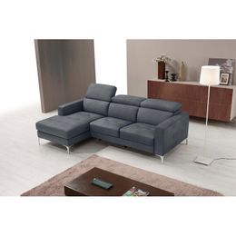 Egoitaliano Ecksofa &raquo;Matt, erstklassiger Sitzkomfort, aufwendige Detailverarbeitung, L-Form&laquo; mit verstellbaren Kopfteilen zum Relaxen grau B/H/T: 247cm x 100cm, 