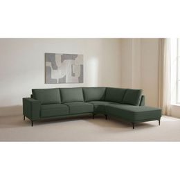 OTTO home Ecksofa &raquo;Casina&laquo; mit abgerundeter Ottomane, in einem weichen Chenille-Stoff gr&uuml;n 100% Polyester B/H/T: 287cm x 85cm x 239cm, Webstoff, 