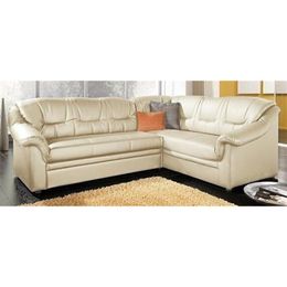 DOMO collection Ecksofa &raquo;Montana, zeitlose R&uuml;ckensteppung, bequeme Armlehnen, L-Form&laquo; wahlweise mit Bettfunktion beige B/H/T: 234cm x 84cm x 185cm, 