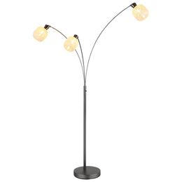 Globo LIGHTING Stehlampe &raquo;BROKANA&laquo; E14 1 Stk. Schwarz-chrome Stehleuchte mit Mosaikglas und Wippschalter 3, H: 200,5cm, 1 Stk.