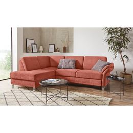 Sit & More sit&more Ecksofa &raquo;Clio L-Form&laquo; wahlweise mit Schlaffunktion und Bettkasten, inklusive Federkern orange B/H/T: 254cm x 89cm x 190cm, Luxus-Microfaser 