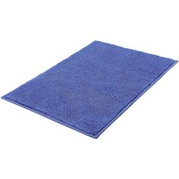 Kleine Wolke Badematte &raquo;Kansas&laquo; H&ouml;he 15 mm rutschhemmend beschichtet fu&szlig;bodenheizungsgeeignet Badteppich, Uni Farben, reine Baumwolle, waschbar blau Baumwolle 