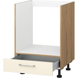 KOCHSTATION Herdumbauschrank &raquo;KS-Trea UHBLS60&laquo; mit Schubkasten, Breite 60 cm, H&ouml;he 75 cm wei&szlig; eiche astig, B/H/T: 60cm x 75cm x 56cm