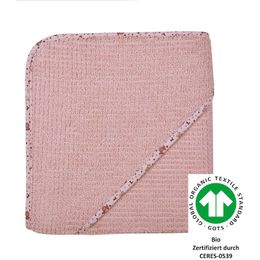 W&ouml;rner Kapuzenhandtuch &raquo;at home altrosa Kapuzenbadetuch 80/80&laquo; Biobaumwolle, Strick-Optik rosa Frottee, Frottier B/L: 80cmx80cm, 1 Stk., Frottee