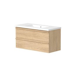 Welltime Waschtisch &raquo;Only inklusive Waschbecken, Schubladen mit Vollauszug&laquo; Badm&ouml;bel in verschiedenen Breiten, mit Soft-Close Funktion, FSC braun 