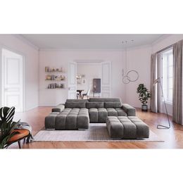 COTTA Ecksofa &raquo;Orion L-Form, B: 307 cm&laquo; 2x Kopfteilverstellung & 3 Nierenkissen 100% Polyester B/H/T: 307cm x 73cm x 186cm, Cord, Recamiere links