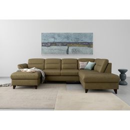 Sit & More sit&more Wohnlandschaft &raquo;Mellum U-Form&laquo; Federkern, wahlweise mit Schlaffunktion, Stauraum und Armteilfunktion gr&uuml;n 100% Polyester B/H/T: 306cm x 87cm 