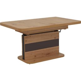Hela Couchtisch mit Funktion, ausziehbar und h&ouml;henverstellbar braun B/H/T: 110cm x 58cm x 70cm, Mittelauszugmit Einlegeplatte
