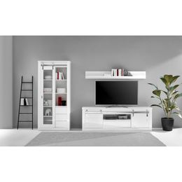 Home Affaire Wohnwand &raquo;Daytona, moderne Anbauwand, Wohnzimmer-Set in Wei&szlig; Hochglanz&laquo; Set, 3 Stk. tlg. Holzwerkstoff B/H/T: 309cmcm x 200cmcm x 43cmcm