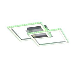 JUST LIGHT Deckenleuchte &raquo;FELIX60&laquo; LED-Board 1 Stk. warmwei&szlig; - kaltwei&szlig; LED, CCT - &uuml;ber Fernbedienung, RGB-Rainbow, Infrarot inkl., dimmbar grau 2, 1 