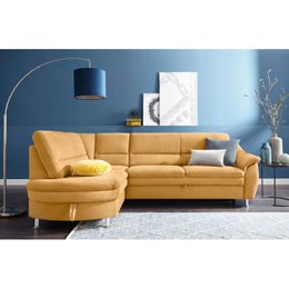 Sit & More sit&more Ecksofa &raquo;Cardoso L-Form&laquo; mit Federkern, wahlweise mit Schlaffunktion und Schubkasten gelb Luxus-Microfaser (90% Polyester, 10% Polyamid);
