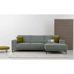 OTTO home Ecksofa &raquo;OLAND Struktur fein L-Form, B: 280 cm, Skandi-Design&laquo; L-Form, 280 cm, Wellenunterfederung, Skandi-Design, Metallf&uuml;&szlig;e grau 100% 