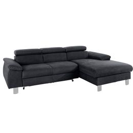 COTTA Ecksofa &raquo;Komaris L-Form, B: 244 cm&laquo; mit Kopfteilverstellung, optional Schlaffunktion, Bettkasten & Licht Microfaser PRIMABELLE (100% Polyester);