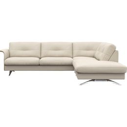 FLEXLUX Ecksofa &raquo;Glow, super bequem durch hochwertigem Sitzaufbau mit Federkern, L-Form&laquo; Skandinavisches Design, In hochwertiger Verarbeitung wei&szlig; 100