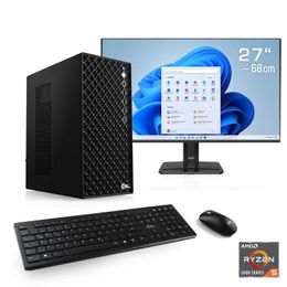 CSL PC-Komplettsystem &raquo;Mystic V24149&laquo; 27 &prime;&prime; AMD Ryzen 5 AMD Radeon Vega 8 Graphics 16 GB RAM 500 GB SSD Inkl. 27 Zoll Full-HD Monitor, Maus, Tastatur,