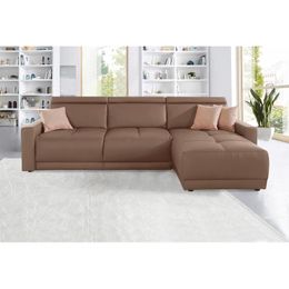 DOMO collection Ecksofa &raquo;Ava mit moderner Sitzheftung & toller Doppelnaht, komfortabel, L-Form&laquo; mit Recamiere, inkl. Federkern, wahlweise mit 