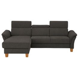 OTTO home Ecksofa &raquo;Conville L-Form&laquo; Federkern, wahlweise mit Schlaffunktion und Bettkasten bzw. Stauraum braun 100% Polyester B/H/T: 256cm x 84cm x 