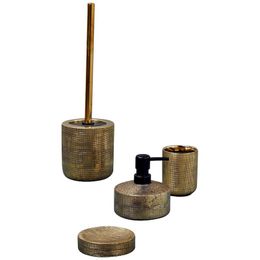Wenko Badaccessoire-Set &raquo;Rivara&laquo; gold Keramik Einheitsgr&ouml;&szlig;e