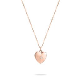 Tamaris Damen Kette mit Anh&auml;nger &raquo;Schmuck Geschenk Edelstahl Halskette Herz Medaillon zum &ouml;ffnen&laquo; rosa Edelstahl, L: 50