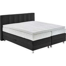 Westfalia Schlafkomfort Boxspringbett wahlweise mit Bettkasten und Topper schwarz Bezug: 100% Polyester;Polsterung: 100% Polyester Microvelours Mit Kaltschaum-Topper,Mit 