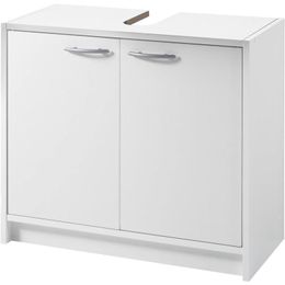 BASIC by Balculina Waschbeckenunterschrank &raquo;Smash, Breite 63 cm&laquo; 1 Stk. tlg. mit 2 T&uuml;ren wei&szlig; Holzwerkstoff wei&szlig;, B/H/T: 63cm x 55cm x 29cm, T&uuml;ren: 2 