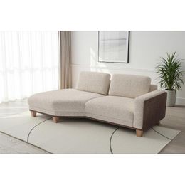 Sit & More sit&more Ecksofa &raquo;Concept&laquo; Modernes Sofa in drei Fu&szlig;farben zur Auswahl 100% Polyester B/H/T: 237cm x 84cm x 126cm, Longchair links,mit Fu&szlig; Buche natur