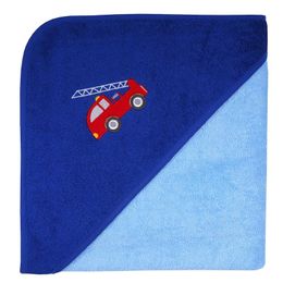 W&ouml;rner Kapuzenhandtuch &raquo;Feuerwehr 100/100&laquo; mit Kapuze, maschinenwaschbar, trocknergeeignet blau Frottee, Frottee B/L: 100cmx100cm, 1 Stk., Frottee