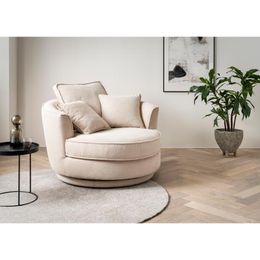 Home Affaire Drehsessel &raquo;MAISIE Webvelours, Love Seat XXL, Lese-Sessel BIG-&laquo; Sessel in MEGA CORD u. Web-Velours, 360 Grad drehbar beige Webvelours, B/