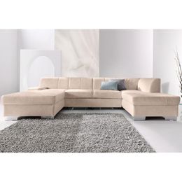 DOMO collection Wohnlandschaft &raquo;Star, zeitloses und elegantes Design, viel Platz, Breite 304cm, U-Form&laquo; fester Sitzkomfort, wahlweise mit Bettfunktion
