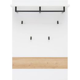 Innostyle Garderobenpaneel &raquo;Memphis Garderobenpaneel, 80x118x30cm (B/H/T)&laquo; 1 Stk. tlg. 4 Haken, Ablage, Kleiderstange wei&szlig; Holzwerkstoff, Metall B/H/T: 80cm x 