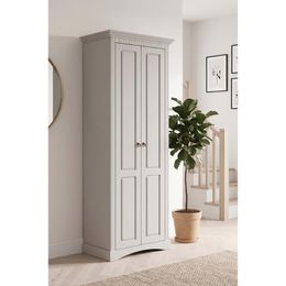 OTTO home Garderobenschrank &raquo;Rustic&laquo; aus massiver Kiefer, Breite 71 cm, mit Kassetenoptik grau Massivholz B/H/T: 71cm x 187cm x 38cm, T&uuml;ren: 2 Stk.