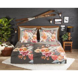 Good Morning Wendebettw&auml;sche &raquo;Rhode&laquo; 2 Stk. Flanell, Biber, Winter, Warm, Rei&szlig;verschluss, Wendeoptik, Blume Flanell, Obermaterial: 100% Baumwolle B/L: