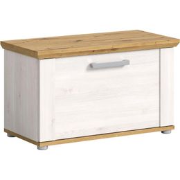 Home Affaire Sitzbank &raquo;COSENZA, Breite 80 cm, 1 Klappe, 2 Einlegeb&ouml;den, 2-farbig&laquo; in Landhausoptik, Bank, Schuhbank, Garderobenbank, Dielenbank wei&szlig; 