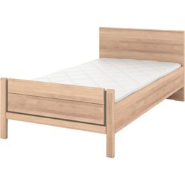 Musterring Holzbett &raquo;Sorrent, Bettgestell, Bettrahmen, teilmassiv Eiche&laquo; Eiche teilmassiv, Liegeh&ouml;henverstellung, Stollenfu&szlig;teil braun L&auml;nge B: 220cm x 120cm