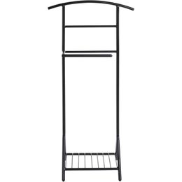 HAKU Herrendiener &raquo;Anzugst&auml;nder, Dressboy, Kleiderboy, Kleiderbutler, Stiller Diener&laquo; freiform - aus Metall schwarz -B/T/H 45/26/101 cm schwarz Metall