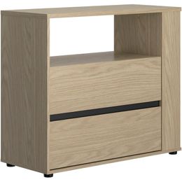 Kommode &raquo;NAEL&laquo; Kommode 2 Schubladen beige Holzwerkstoff B/H/T: 94cm x 82cm x 40cm, 2 Stk., Eiche