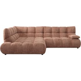 Home Affaire Ecksofa &raquo;Cozy Bubble, mit klappbarer Armlehne, Breite 289 cm&laquo; mit eleganter Steppung, Rundumbezug & weicher Polsterung braun 100% 