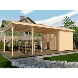 Weka Gartenhaus &raquo;225 B Gr.1&laquo; beige Massivholz Fu&szlig;boden im Gartenhaus, ohne Dacheindeckung