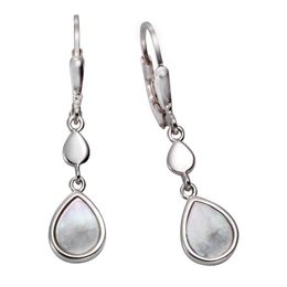 Firetti Damen Paar Ohrh&auml;nger &raquo;Schmuck Geschenk Silber 925 Ohrschmuck Patentbrisur Tropfen Perlmutt&laquo; mit Perlmutt beige Silber 925 (Sterlingsilber)