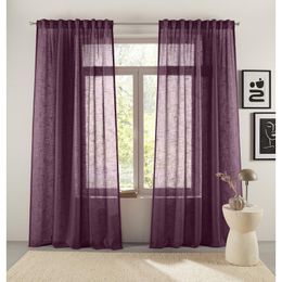 LeGer Home by Lena Gercke Gardine &raquo;Marusha&laquo; Multifunktionsband 1 Stk. tlg. 1 Schal, Leinenoptik, grob gewebt, verschiedene Gr&ouml;&szlig;en lila Polyester 145cm