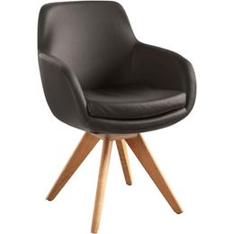 Musterring Esszimmerstuhl &raquo;Tavia&laquo; (Set) 2 Stk.Stativgestell Eiche Bianco, Drehfunktion optional, diverse Farben braun B/H/T: 62cm x 86cm x 66cm, 2 Stk., 