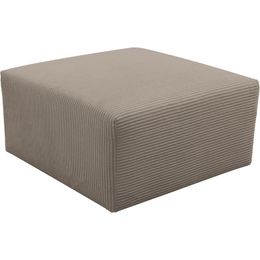 WERK2 Polsterhocker &raquo;Zeus-XL Polsterhocker modern und bequem&laquo; Curvy Trend Hocker mit urbaner Optik beige 90% Polyester, 10% Nylon B/H/T: 80cm x 41cm x