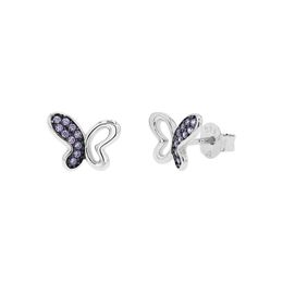 Tom Tailor Damen Tom Tailor Paar Ohrstecker &raquo;Schmetterling-Motiv&laquo; mit Zirkonia (synth.) Silber 925 (Sterlingsilber)